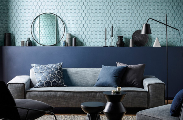 Blue Geometric Wallpaper | Scion Living
