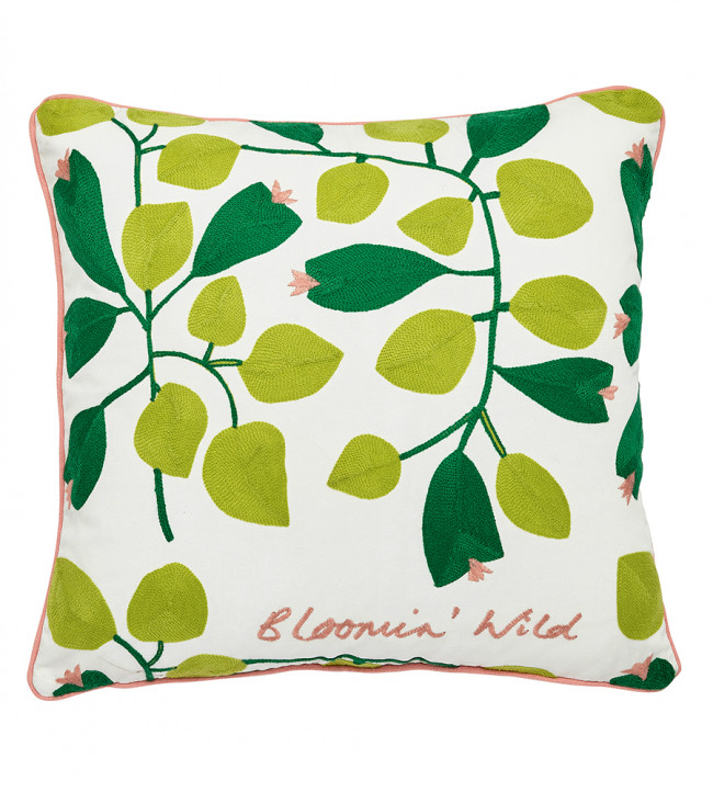 Mr Fox Bloomin Wild Ready Made Cushion in Mint Leaf| Scion Living