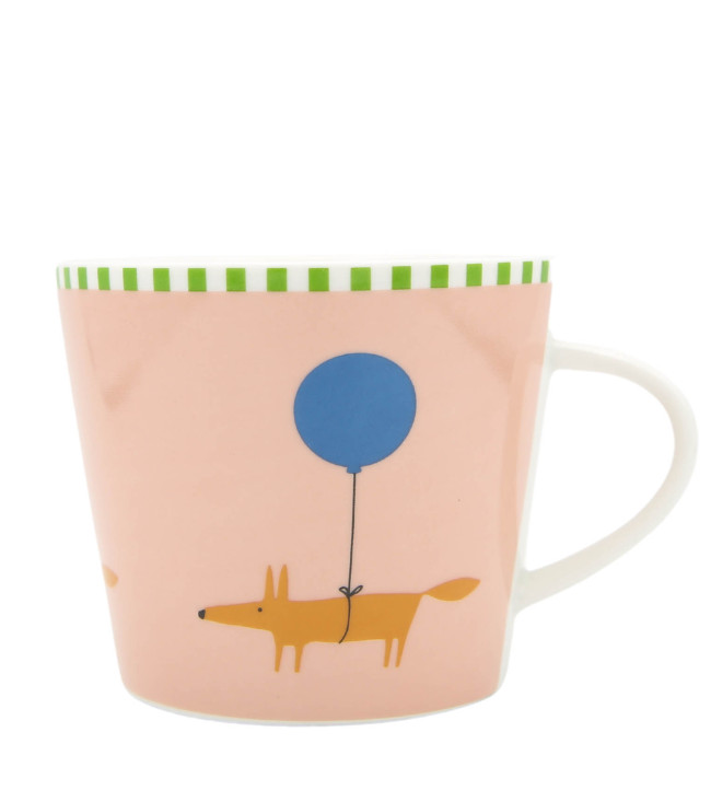 Mr Fox Balloon Mug, Pink