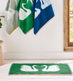Swim Swam Swan Bath Mat in Mint Leaf| Scion Living